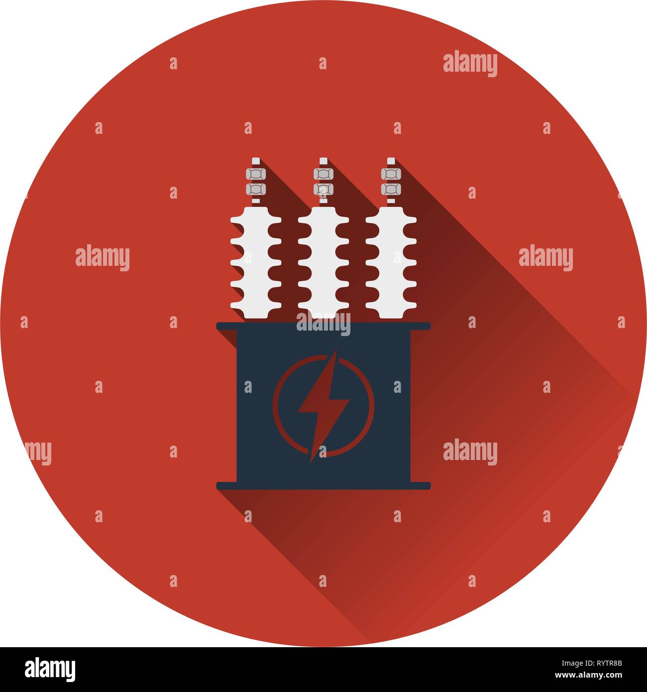 Electric transformer icon. Flat color design. Vector illustration Stock ...