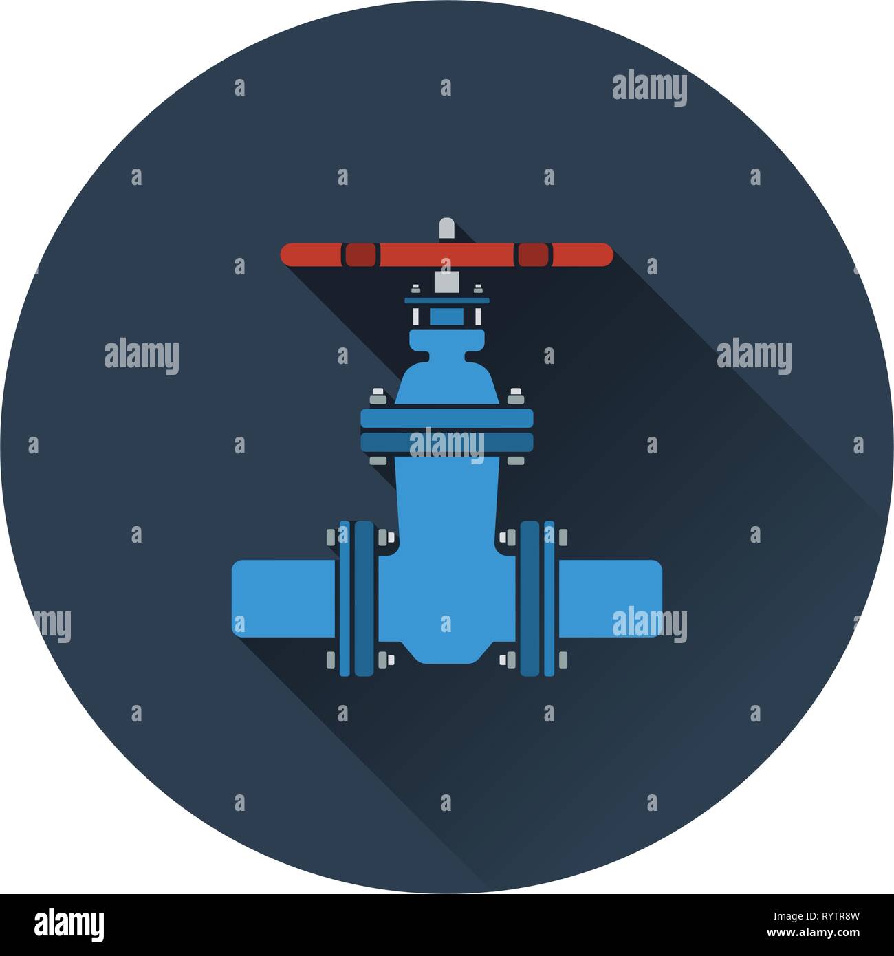 Pipe valve icon. Flat color design. Vector illustration Stock Vector ...