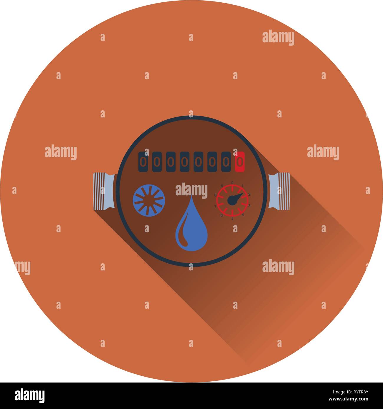 Water meter icon. Flat color design. Vector illustration Stock Vector ...