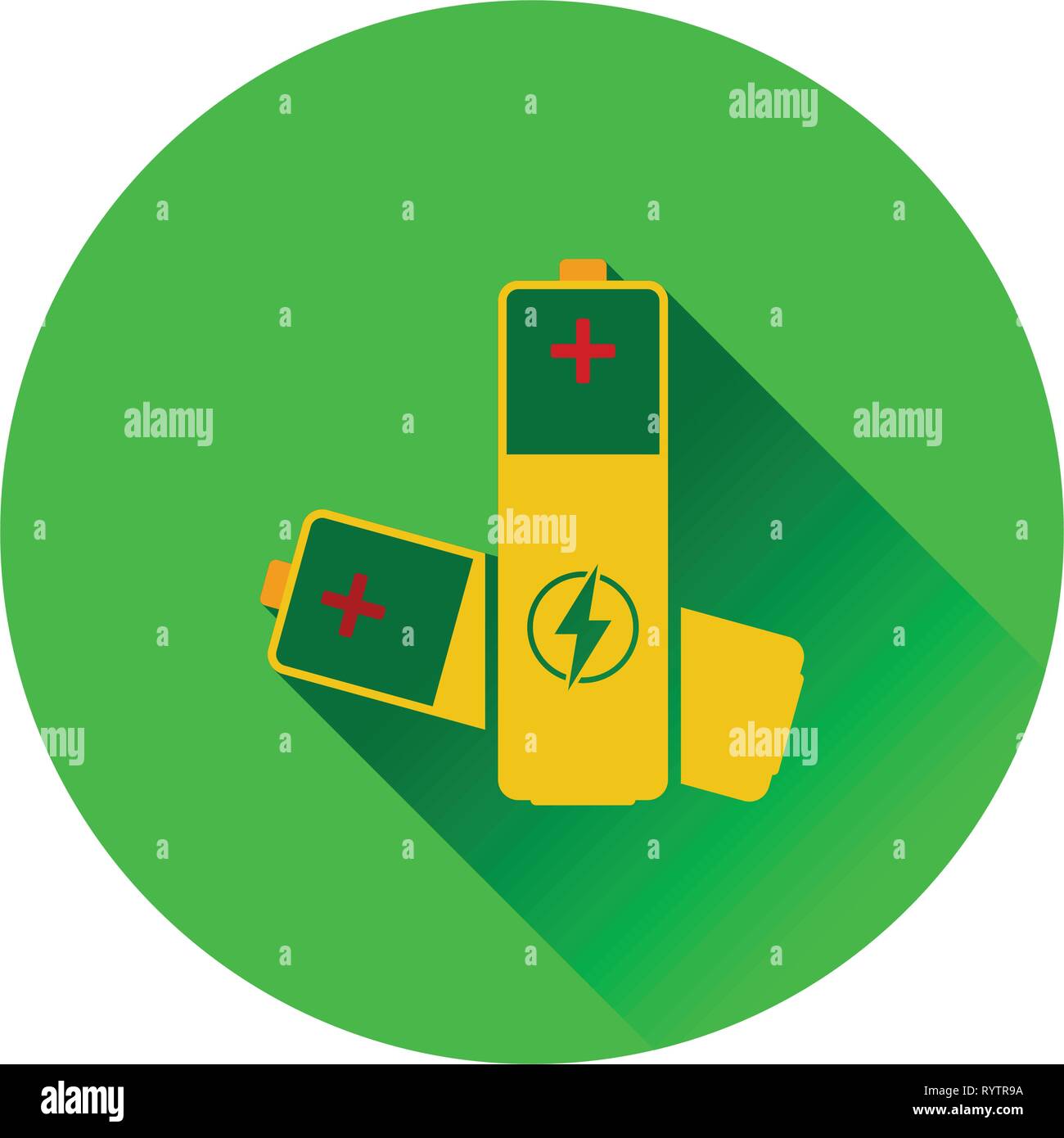 Electric battery icon. Flat color design. Vector illustration Stock ...