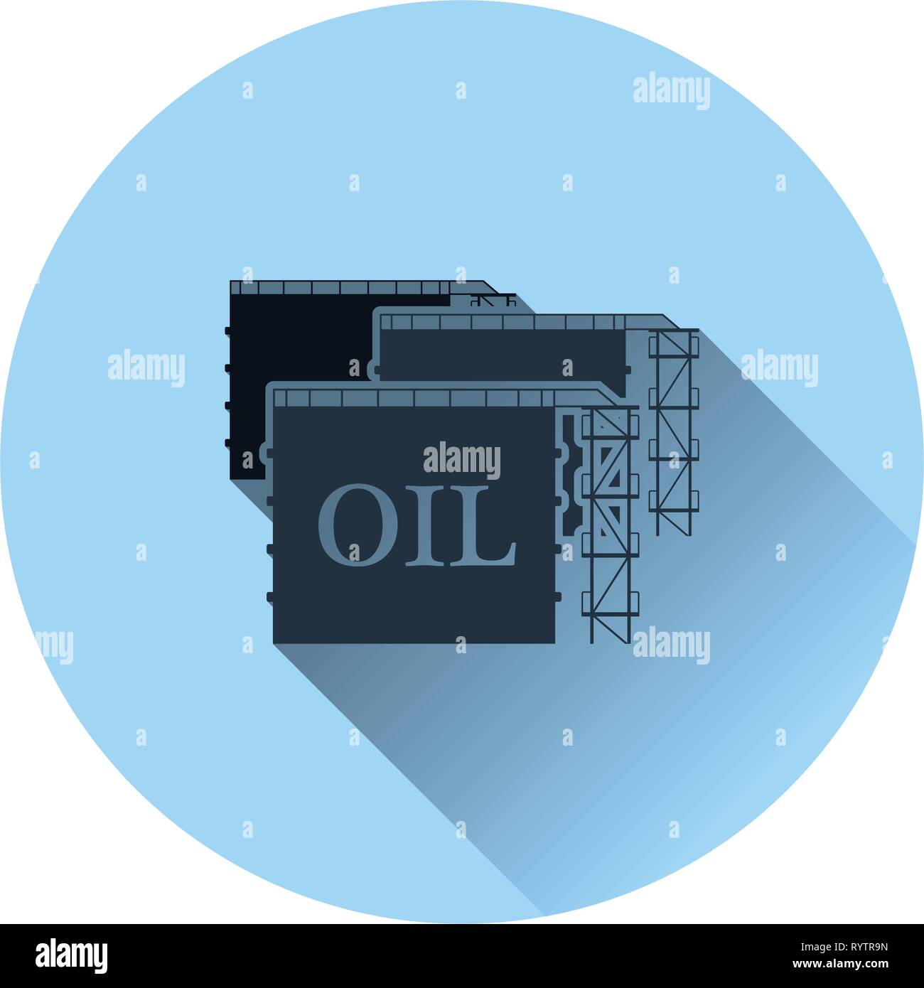 Oil tank storage icon. Flat color design. Vector illustration Stock ...