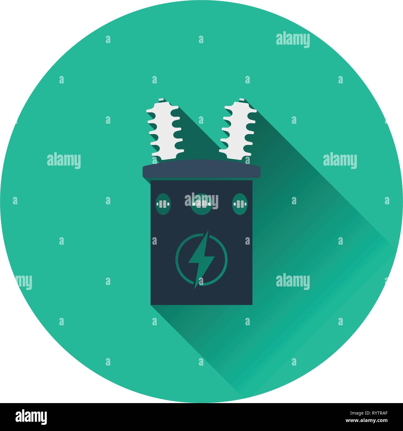 Electric transformer icon. Flat color design. Vector illustration Stock ...