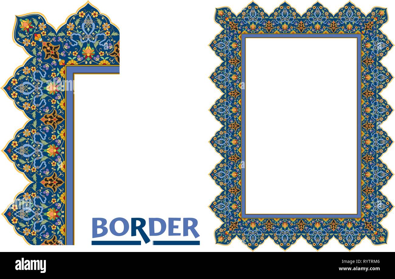 arabesque Borders - Tiled frame in plant leaves and flowers Framework ...