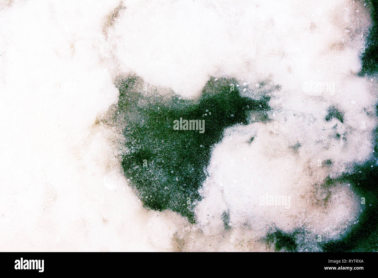 The macro structure, pattern and crystals of newly formed ice called ...