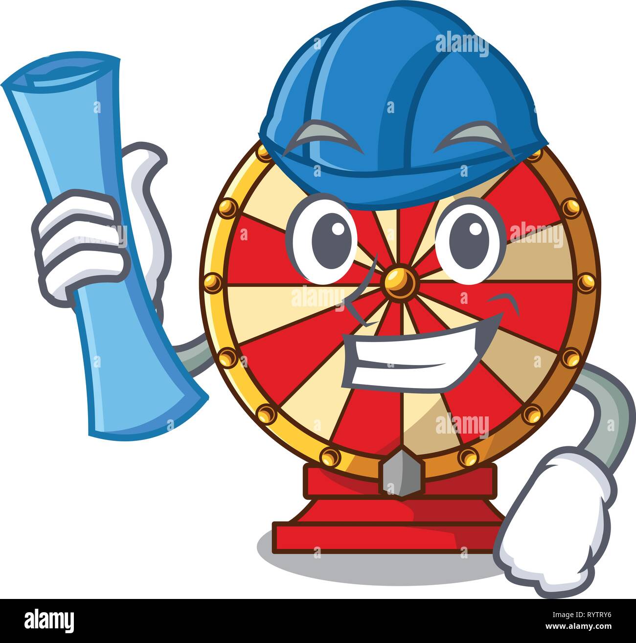 Architect spinning wheel toy isolated the character Stock Vector Image ...