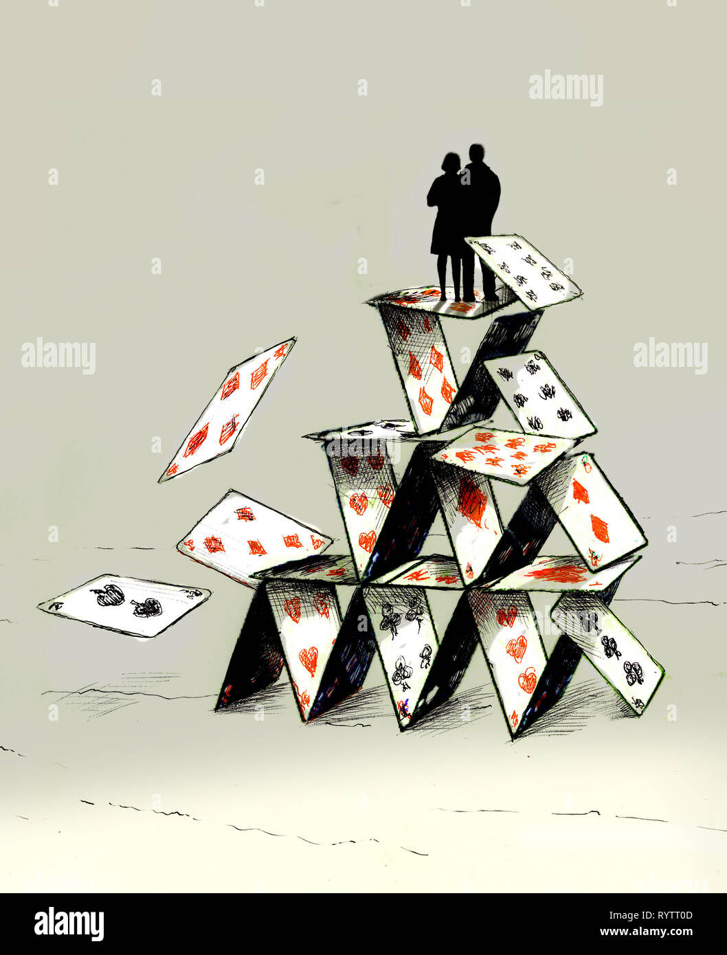 House of cards falling hi-res stock photography and images - Alamy