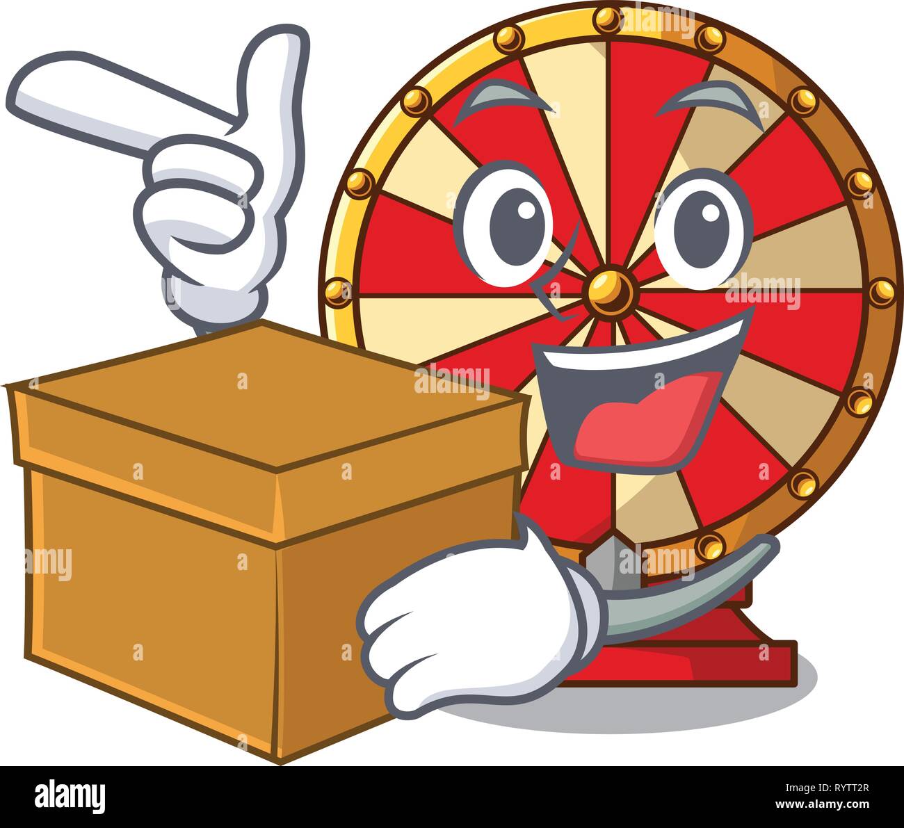 With box spinning wheel toy isolated the character Stock Vector Image ...