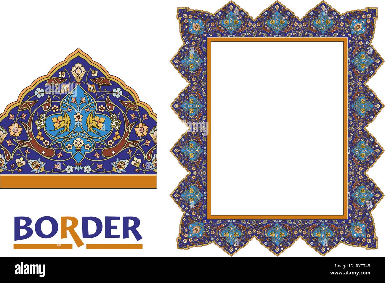 arabesque Borders - Tiled frame in plant leaves and flowers Framework ...