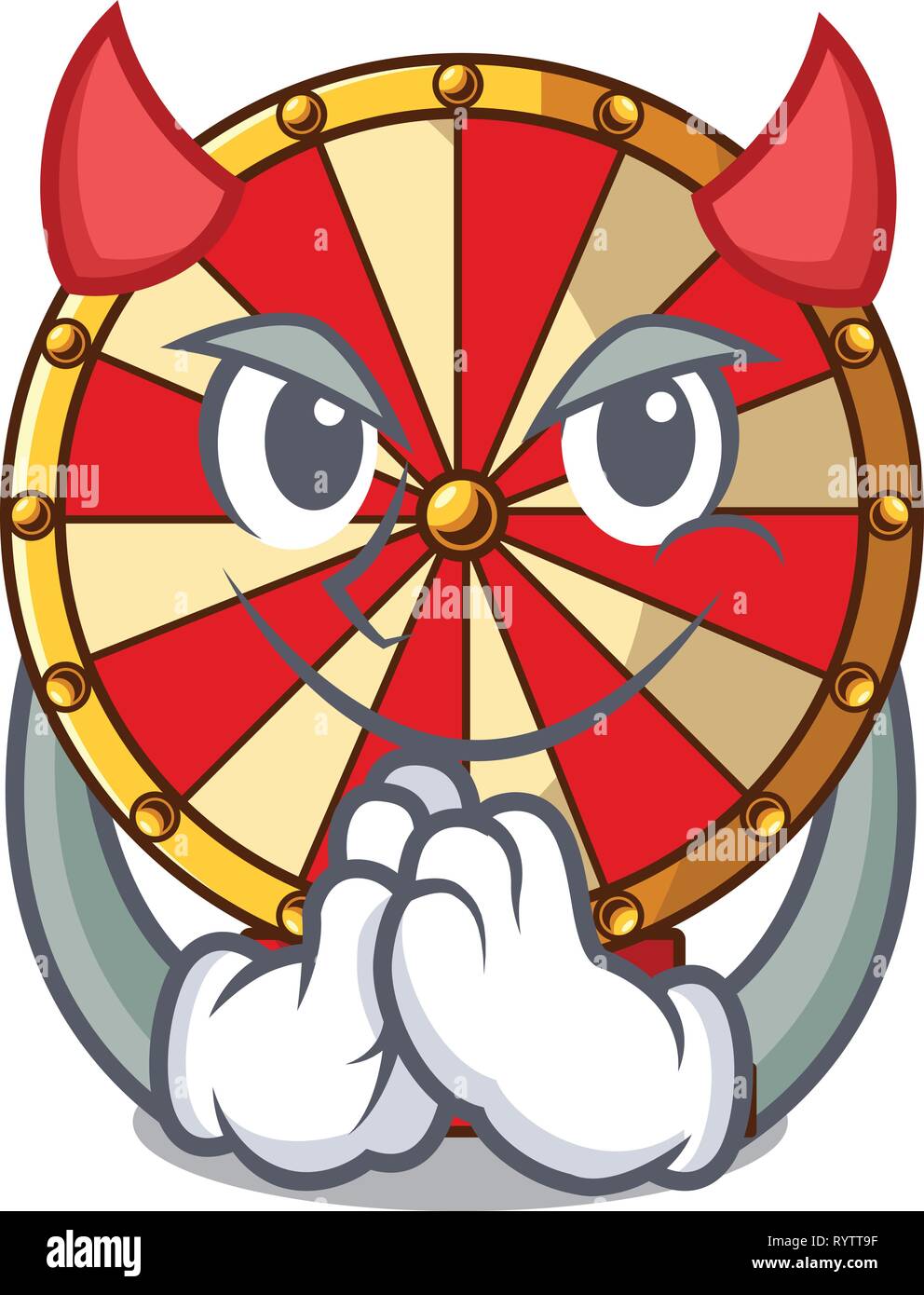 Devil spinning wheel beside wooden cartoon table Stock Vector Image ...