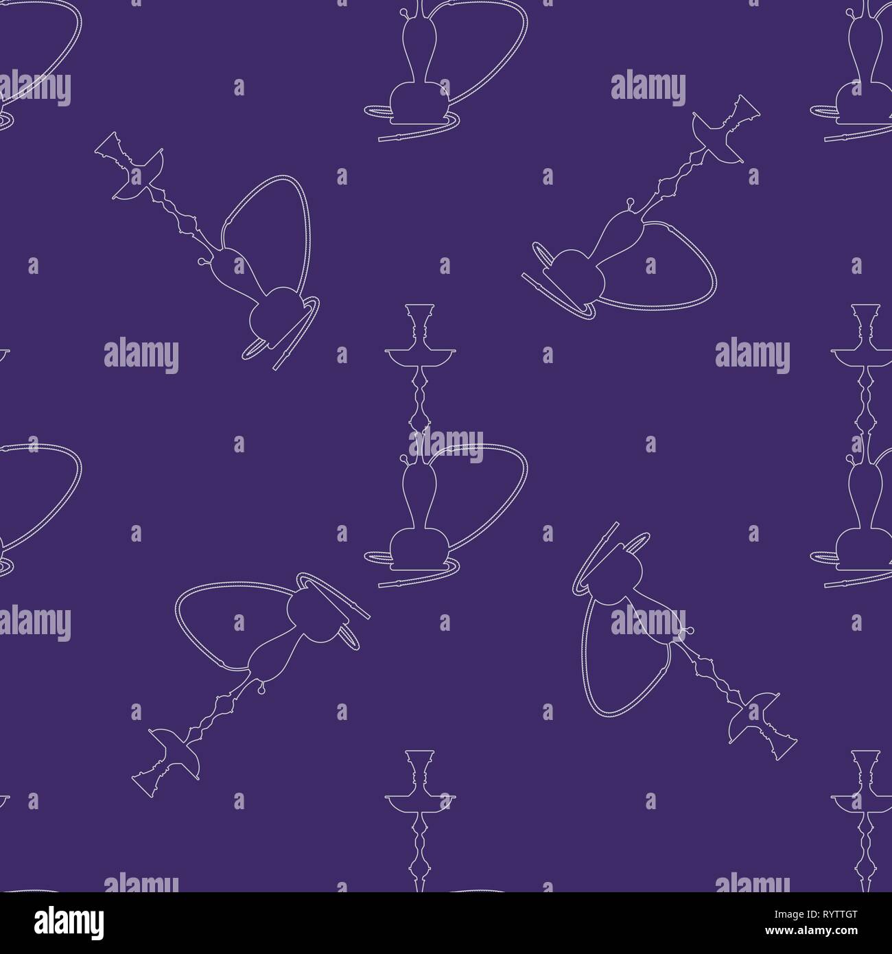 Hookah pattern seamless with line art style. Vector illustration Stock ...