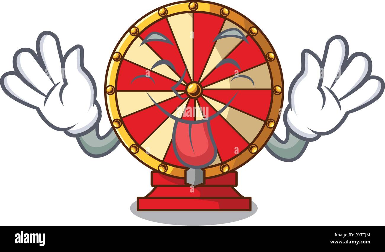 Tongue out spinning wheel attached the cartoon wall Stock Vector Image ...