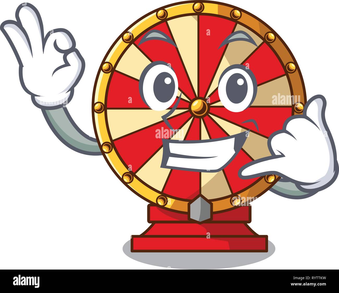 Call me spinning wheel attached the cartoon wall Stock Vector Image ...