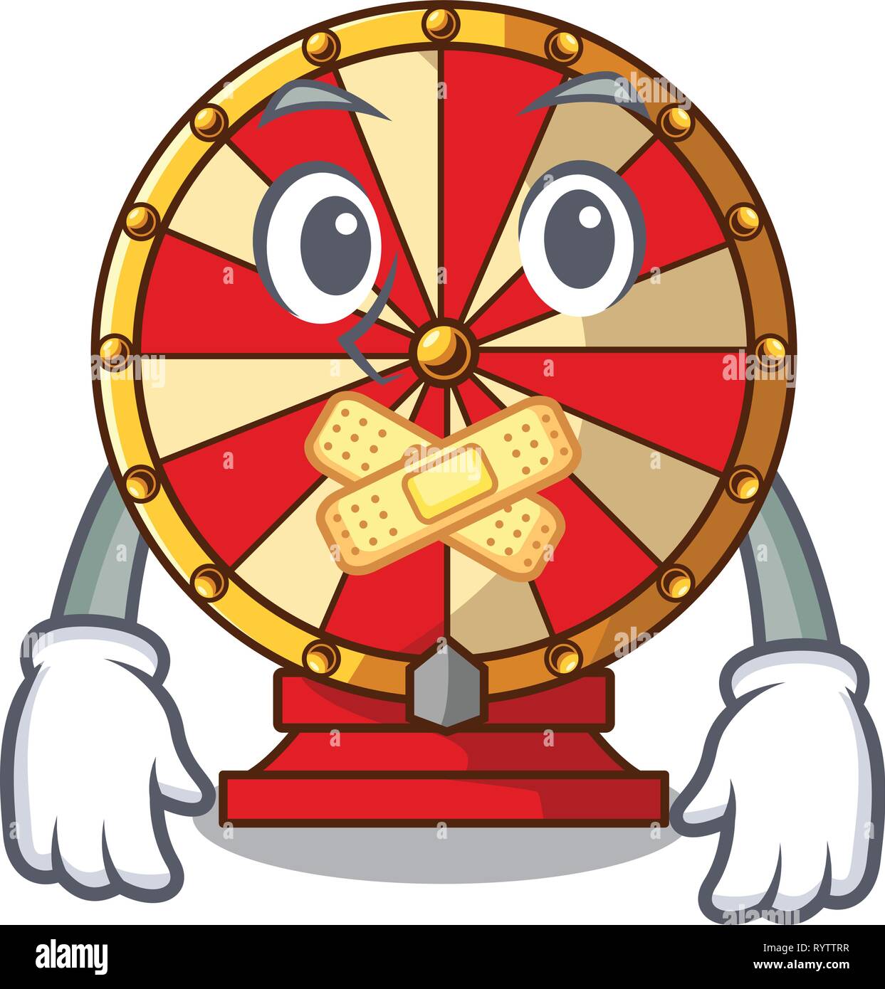 Silent spinning wheel attached the cartoon wall Stock Vector Image ...