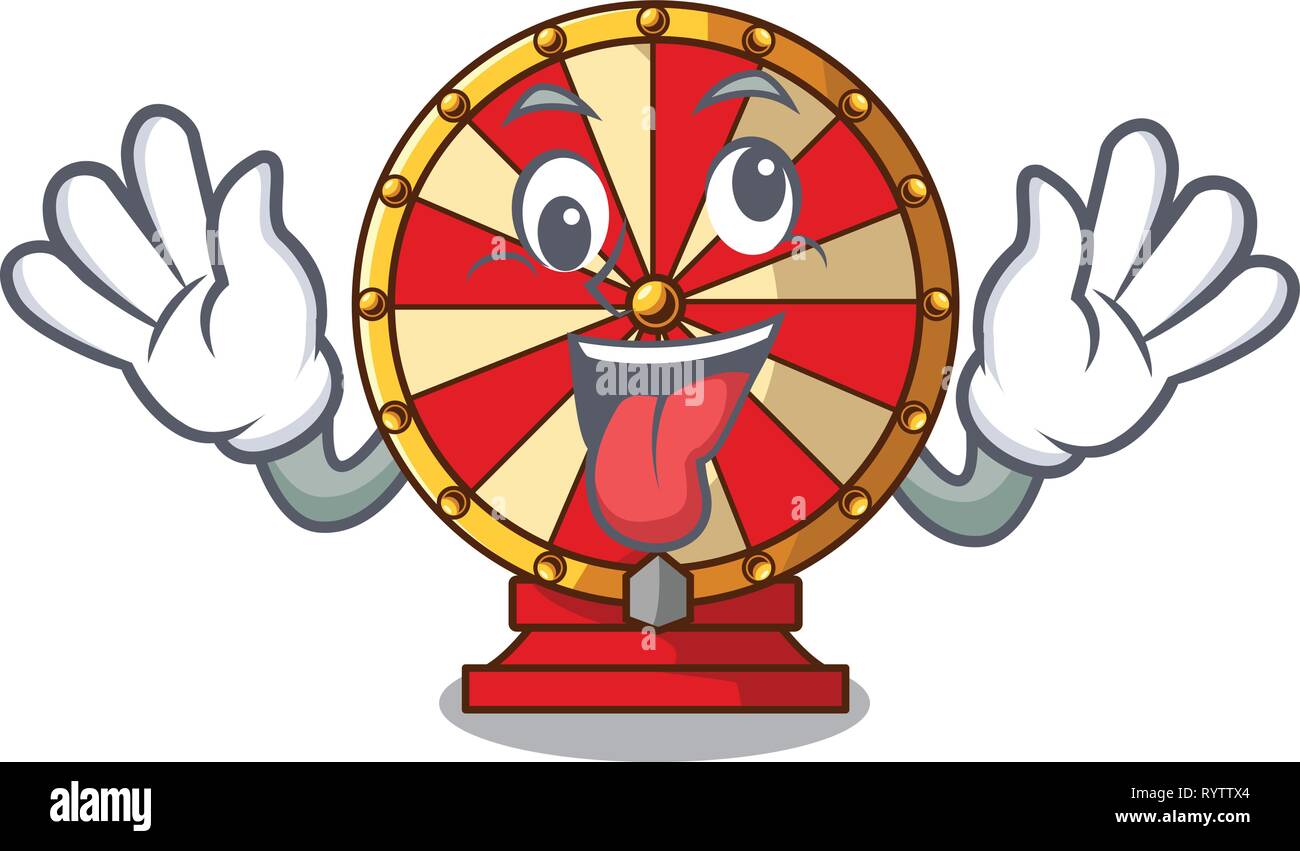 Crazy spinning wheel attached the cartoon wall Stock Vector Image & Art ...