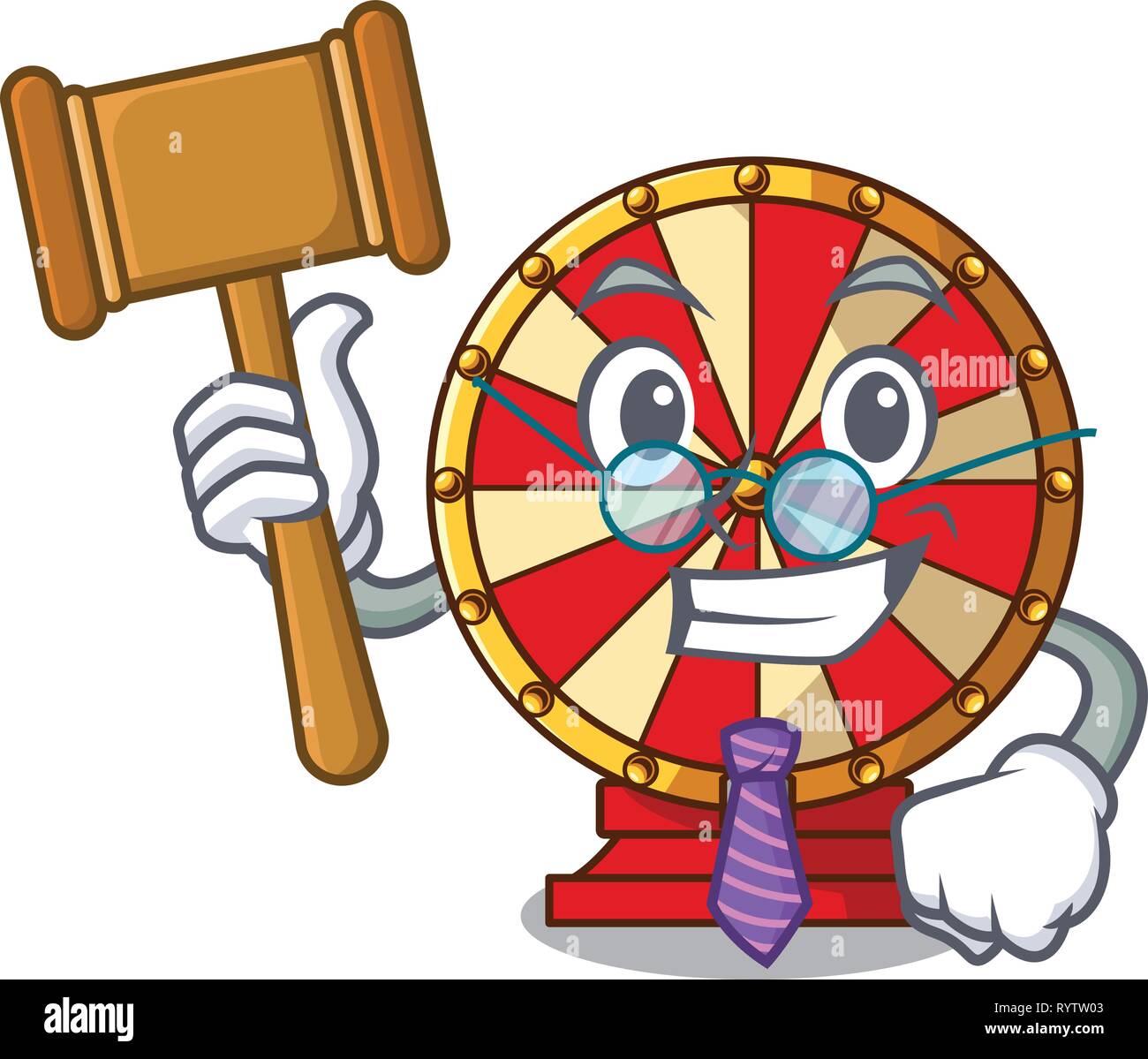 Judge spinning wheel attached the cartoon wall Stock Vector Image & Art ...