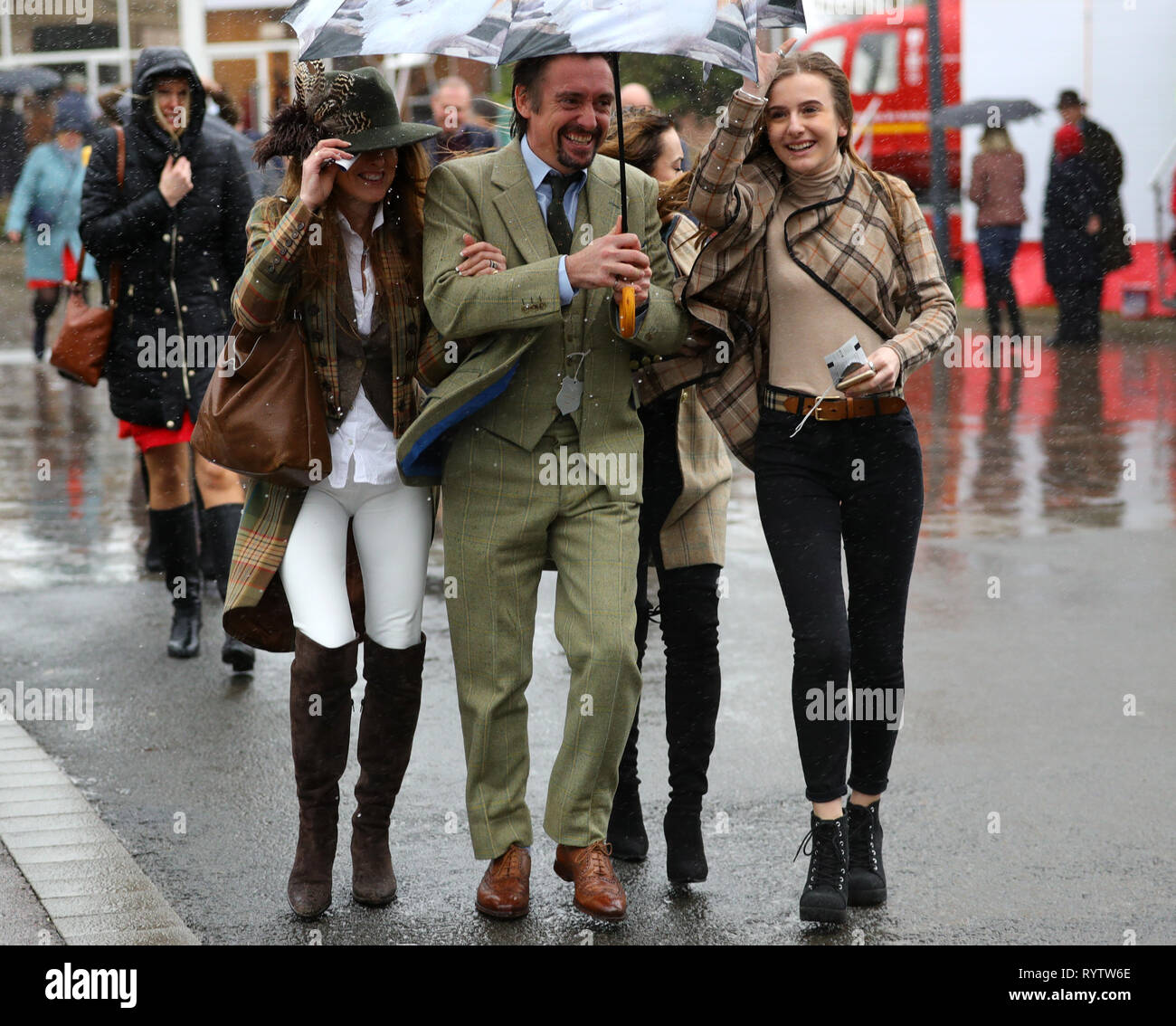 Mindy Hammond (left-right), Richard Hammond, Willow Hammond and Isabella Hammond during Gold Cup ...