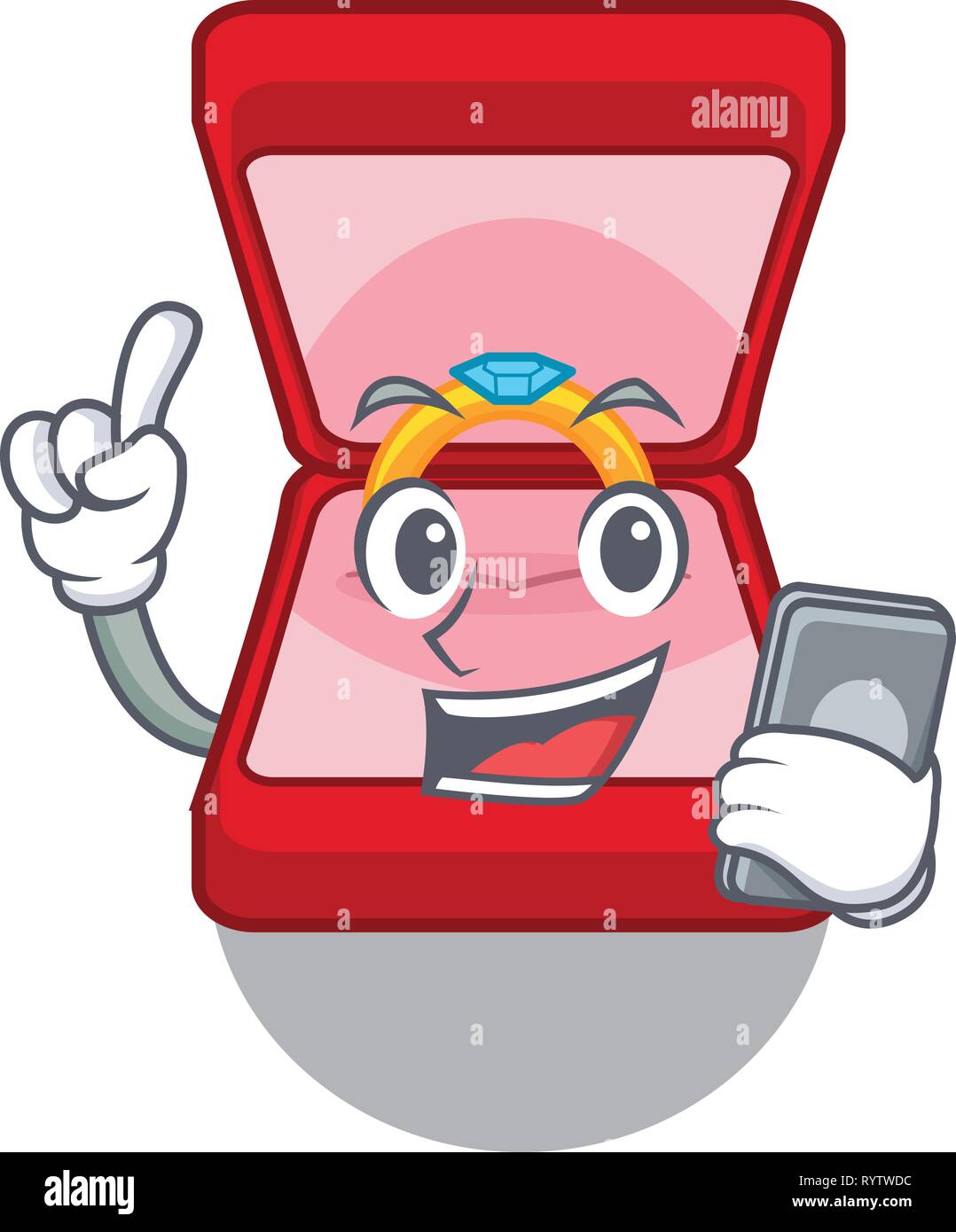 With phone wedding ring box in cartoon shape Stock Vector Image & Art ...
