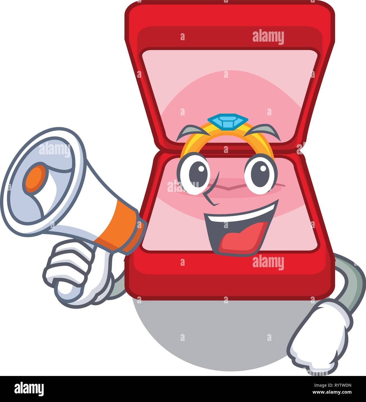 With megaphone wedding ring box in cartoon shape Stock Vector Image ...