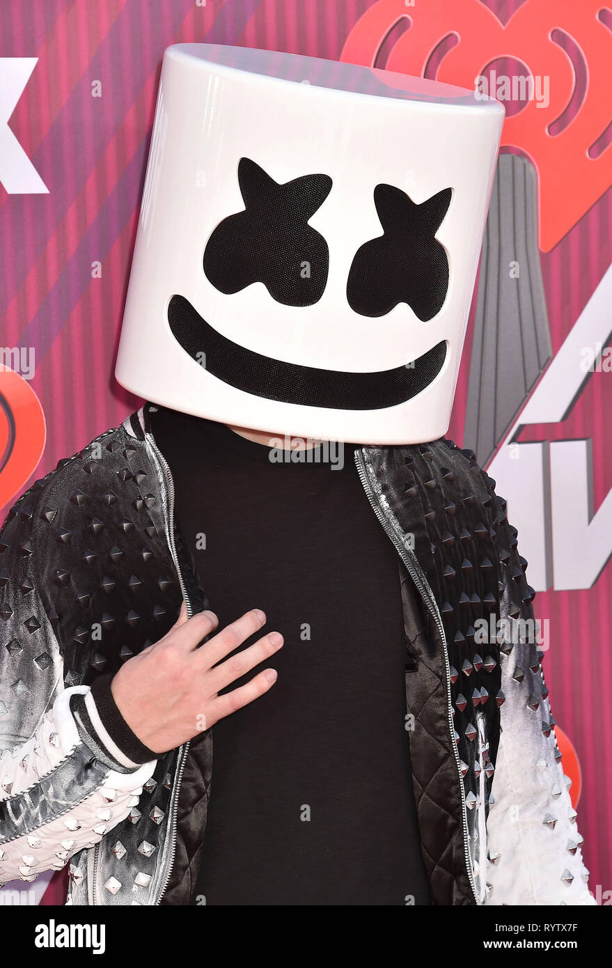 LOS ANGELES, CA - MARCH 14: Marshmello attends the 2019 iHeartRadio ...