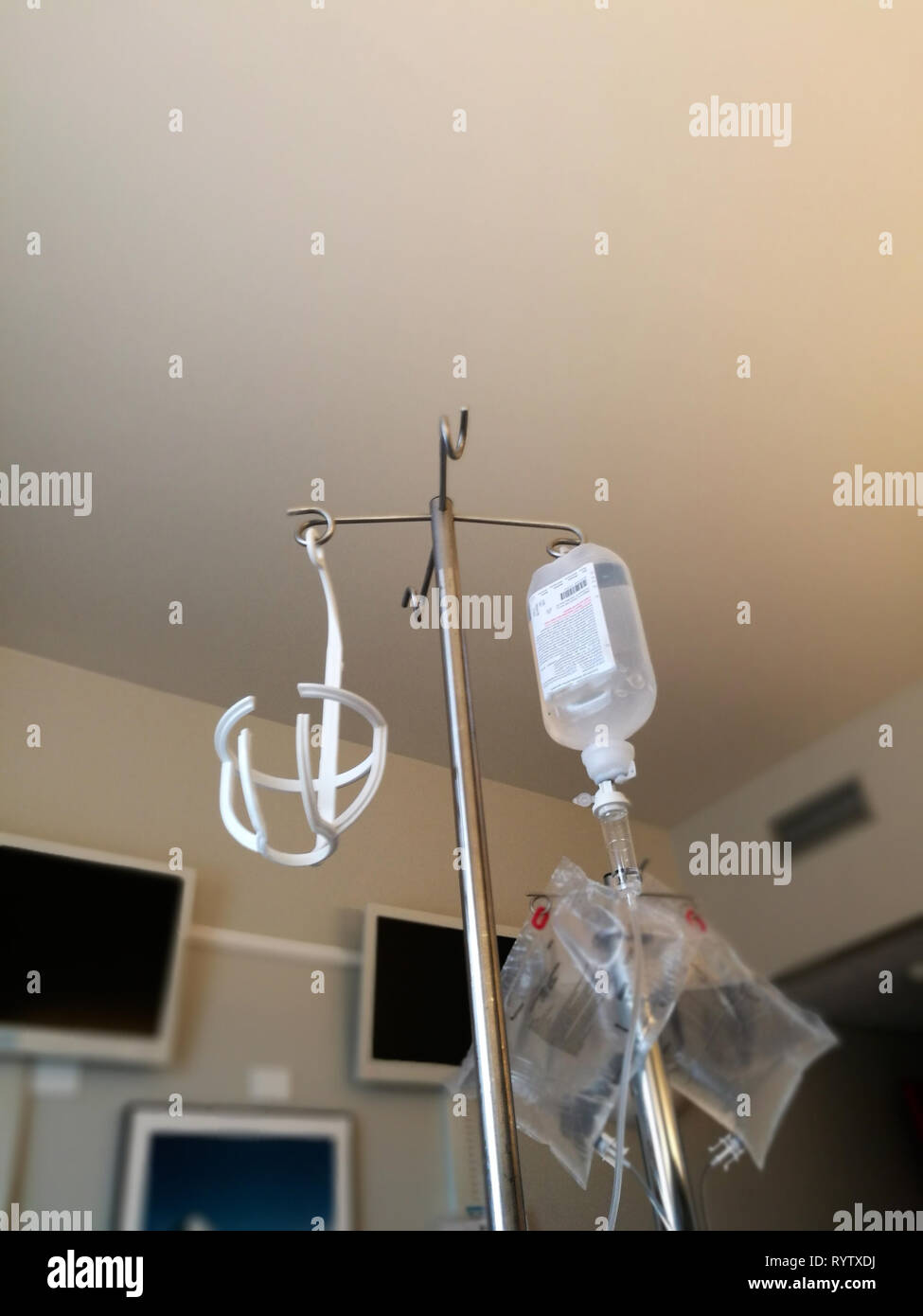 closeup of a medical saline solution Stock Photo - Alamy