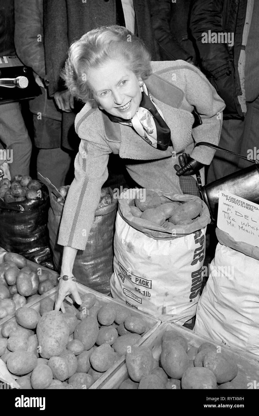 Mrs Thatcher on Leeds and Bradford 1987 Stock Photo - Alamy