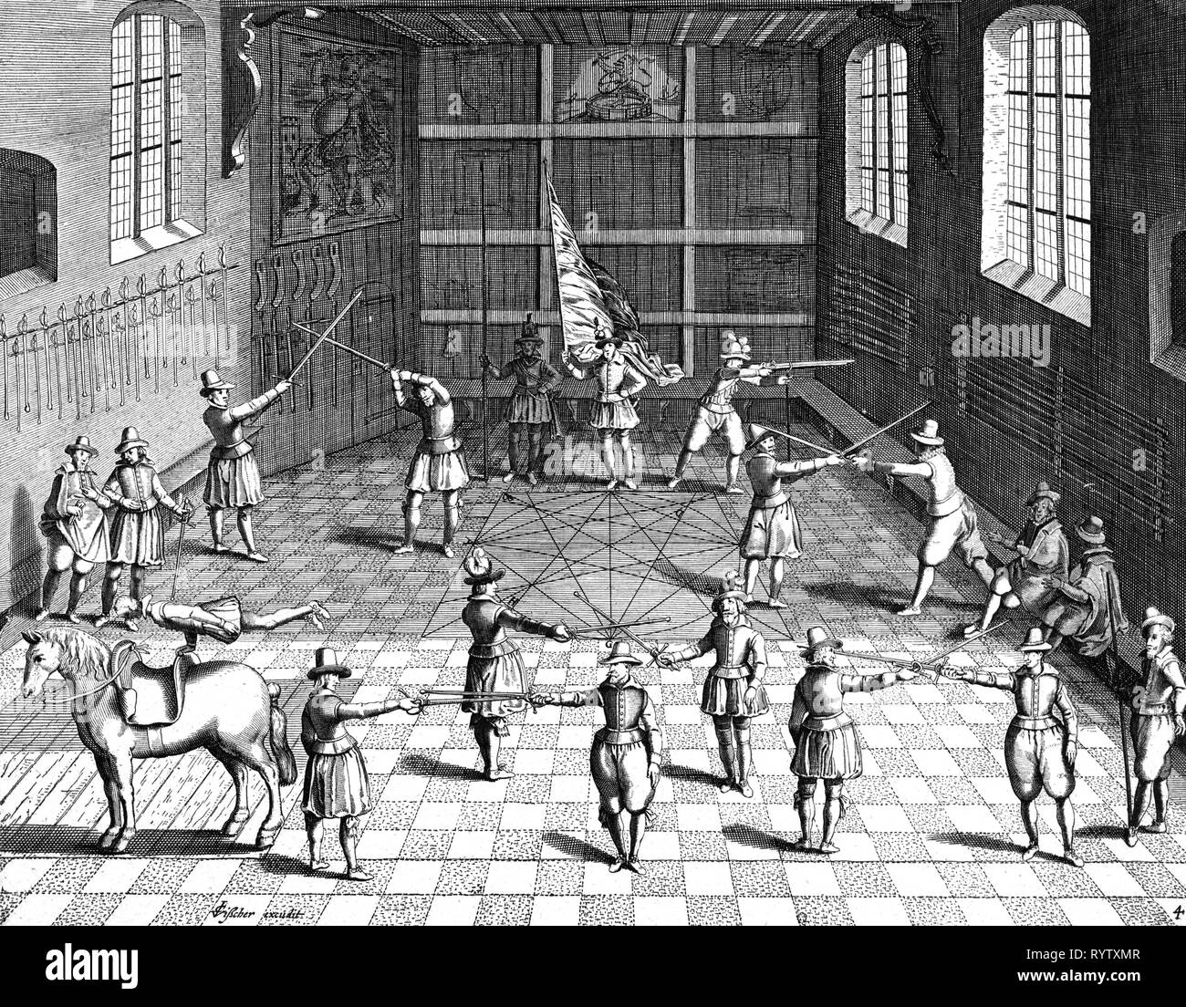 Fencing students Black and White Stock Photos & Images - Alamy