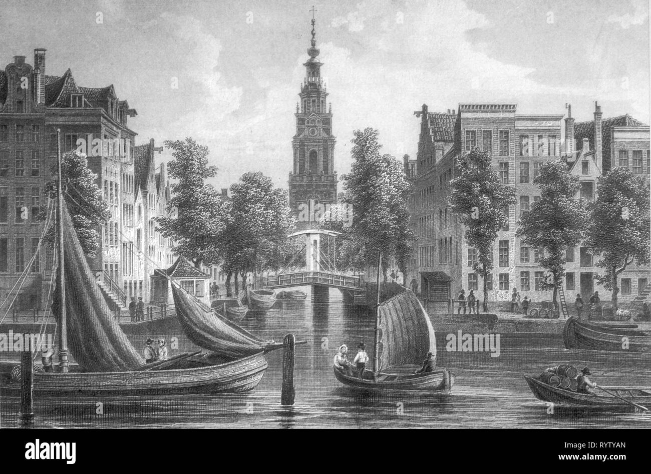 Amstel river amsterdam Black and White Stock Photos & Images - Alamy