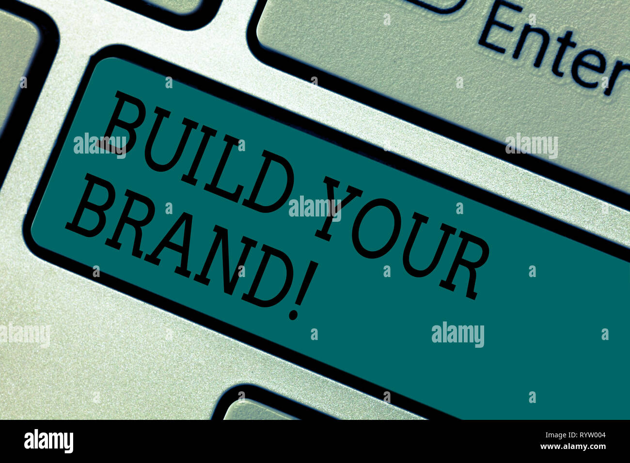 Text sign showing Build Your Brand. Conceptual photo create your own ...
