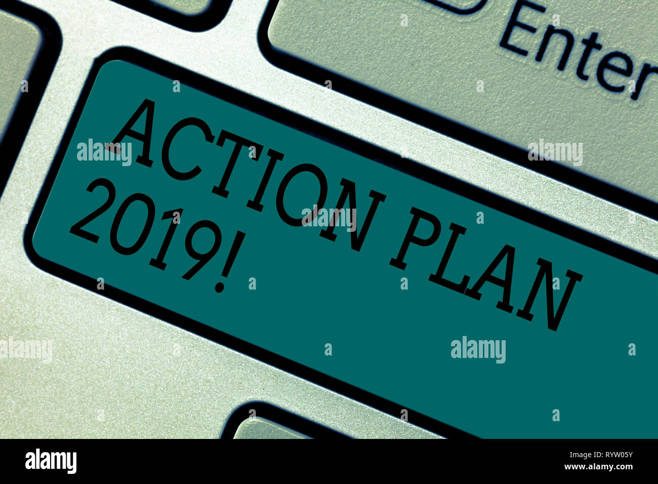 Text sign showing Action Plan 2019. Conceptual photo to do list in new ...