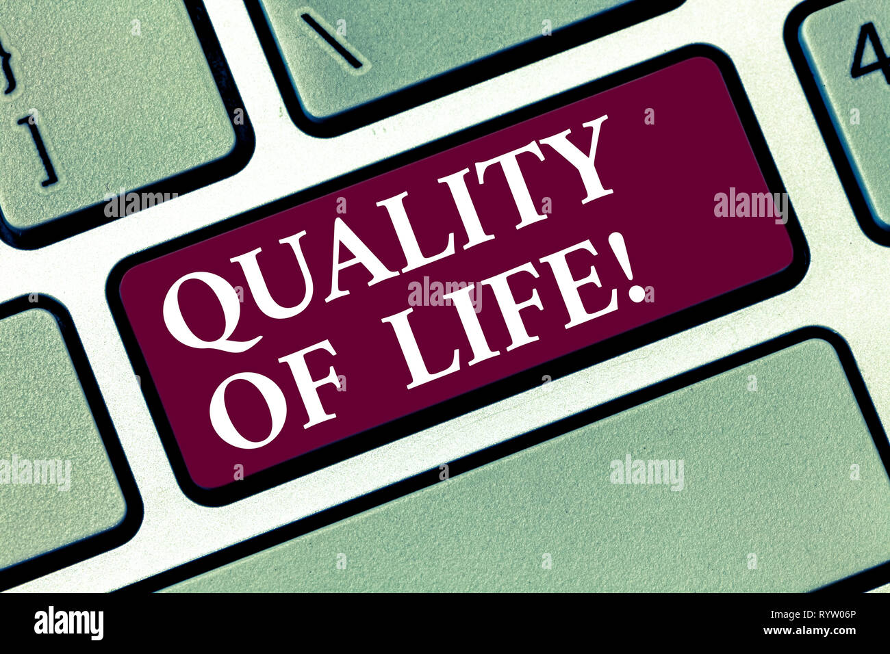 Conceptual hand writing showing Quality Of Life. Business photo text ...