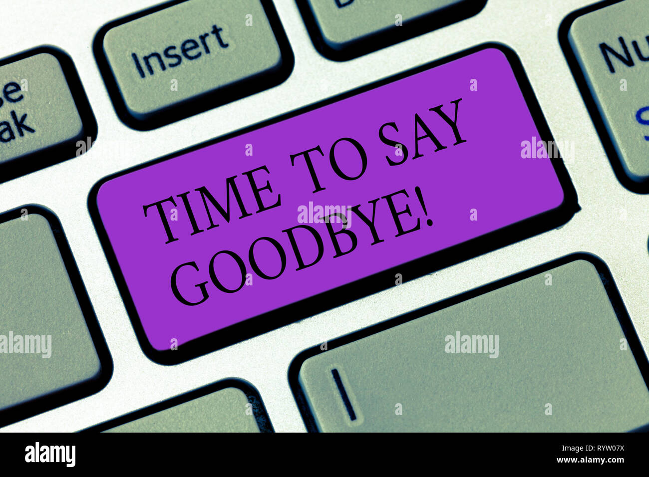 Conceptual hand writing showing Time To Say Goodbye. Business photo ...