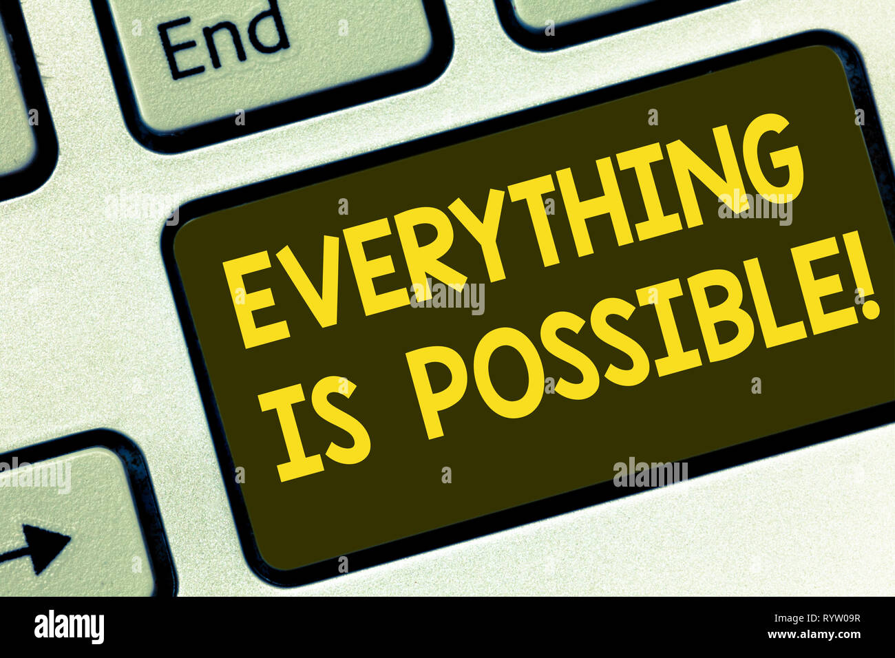 Text sign showing Everything Is Possible. Conceptual photo All you ...