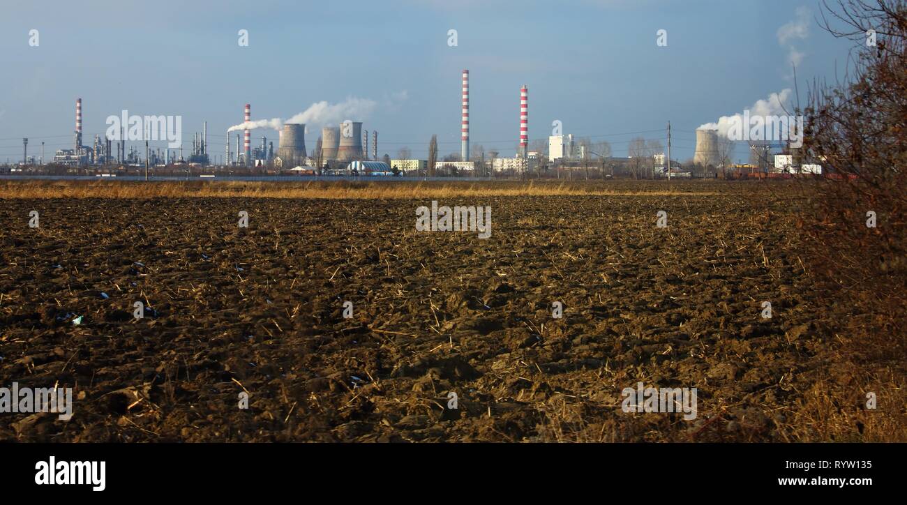 Ploiesti, Romania - December 16, 2016: Images of pollution caused by ...