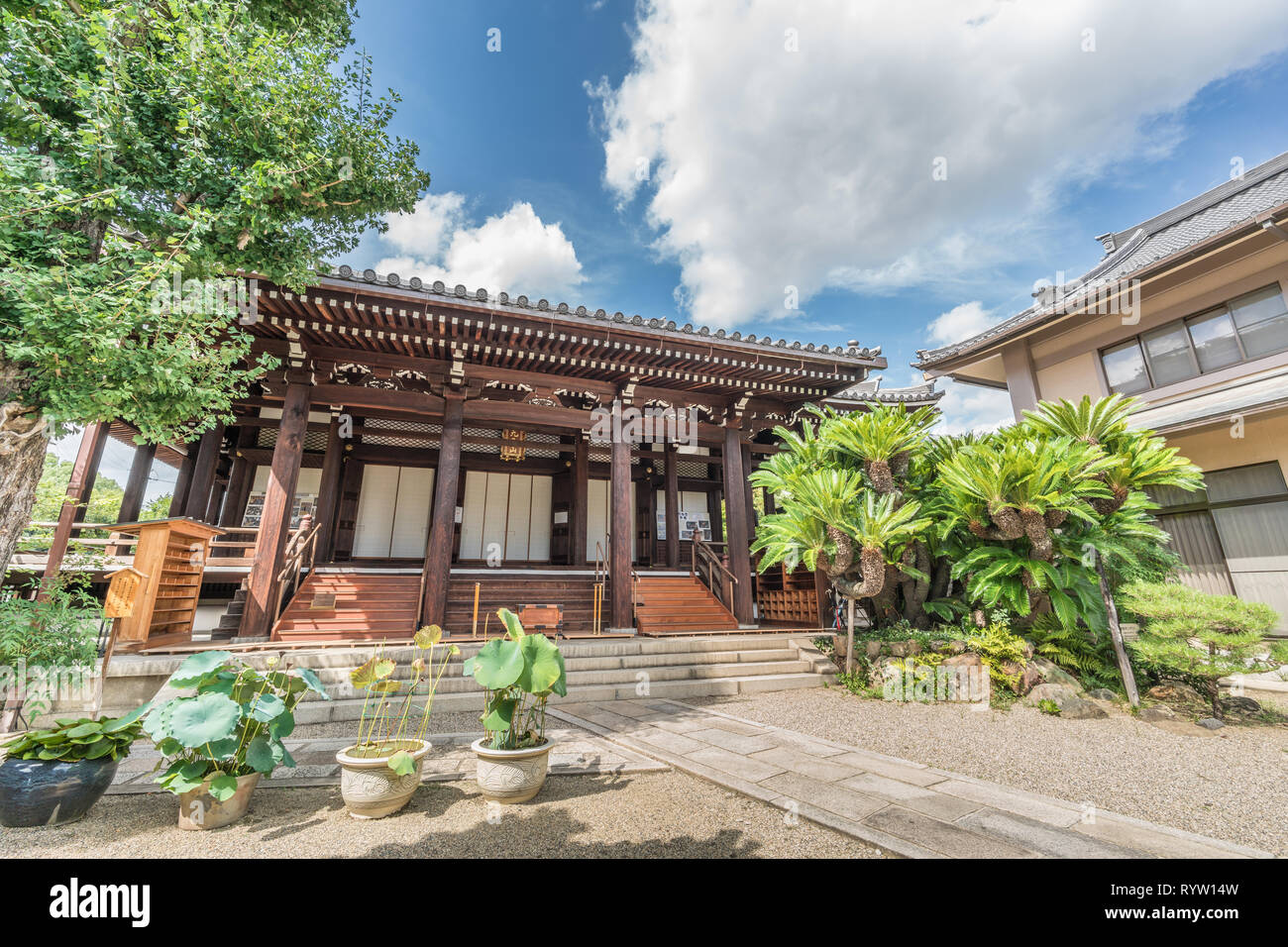 Nara - August 25, 2017: Main Hall of Jokyoji or Joukyouji Temple ...