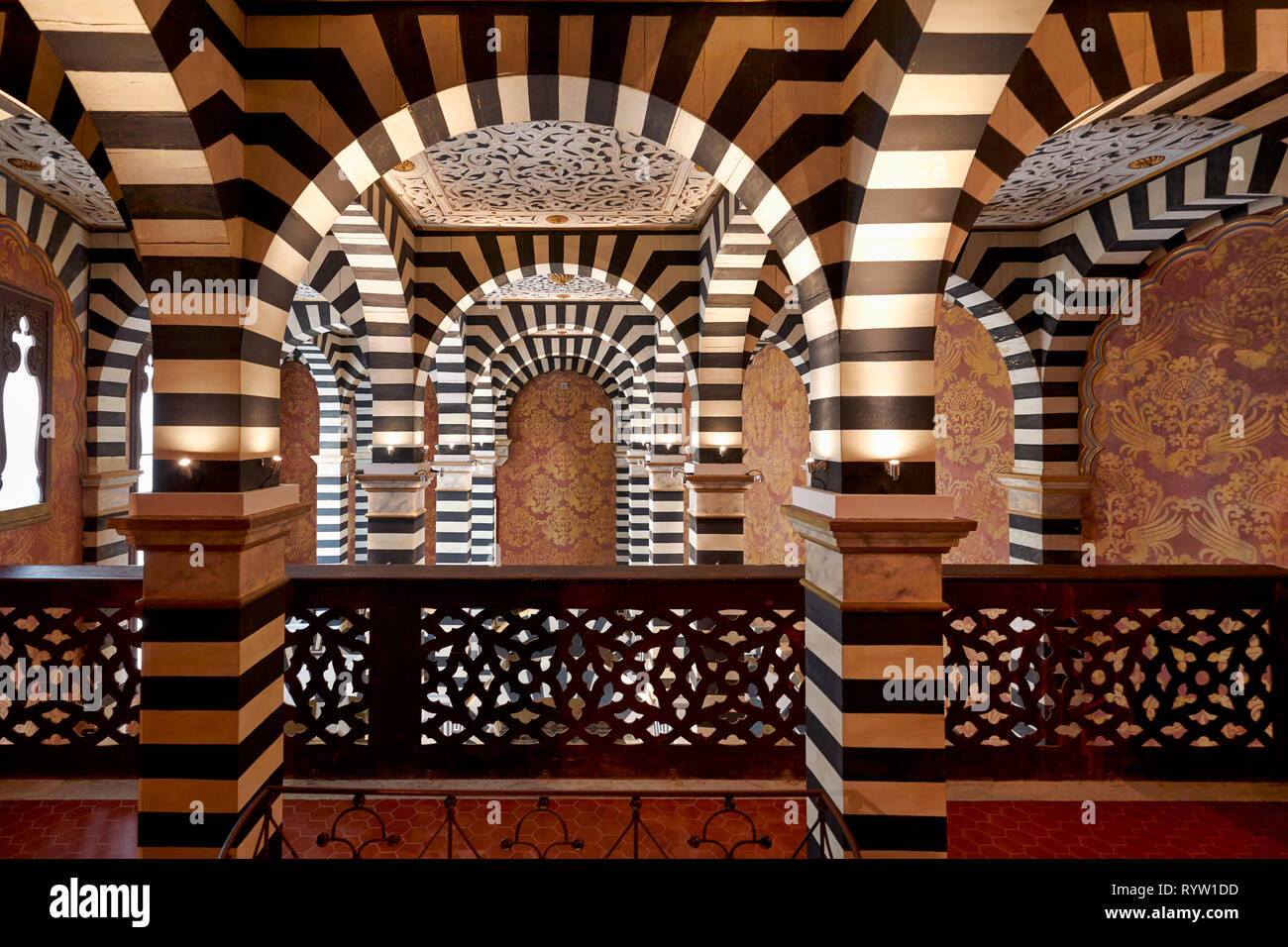 Bologna, Italy. Rocchetta Mattei is a fortress located on a hill 407 ...