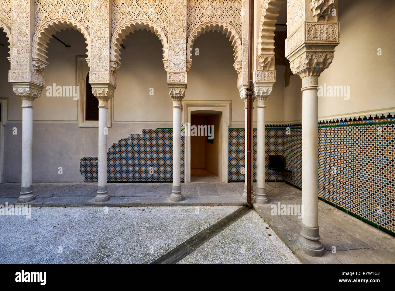 Bologna, Italy. Rocchetta Mattei is a fortress located on a hill 407 ...