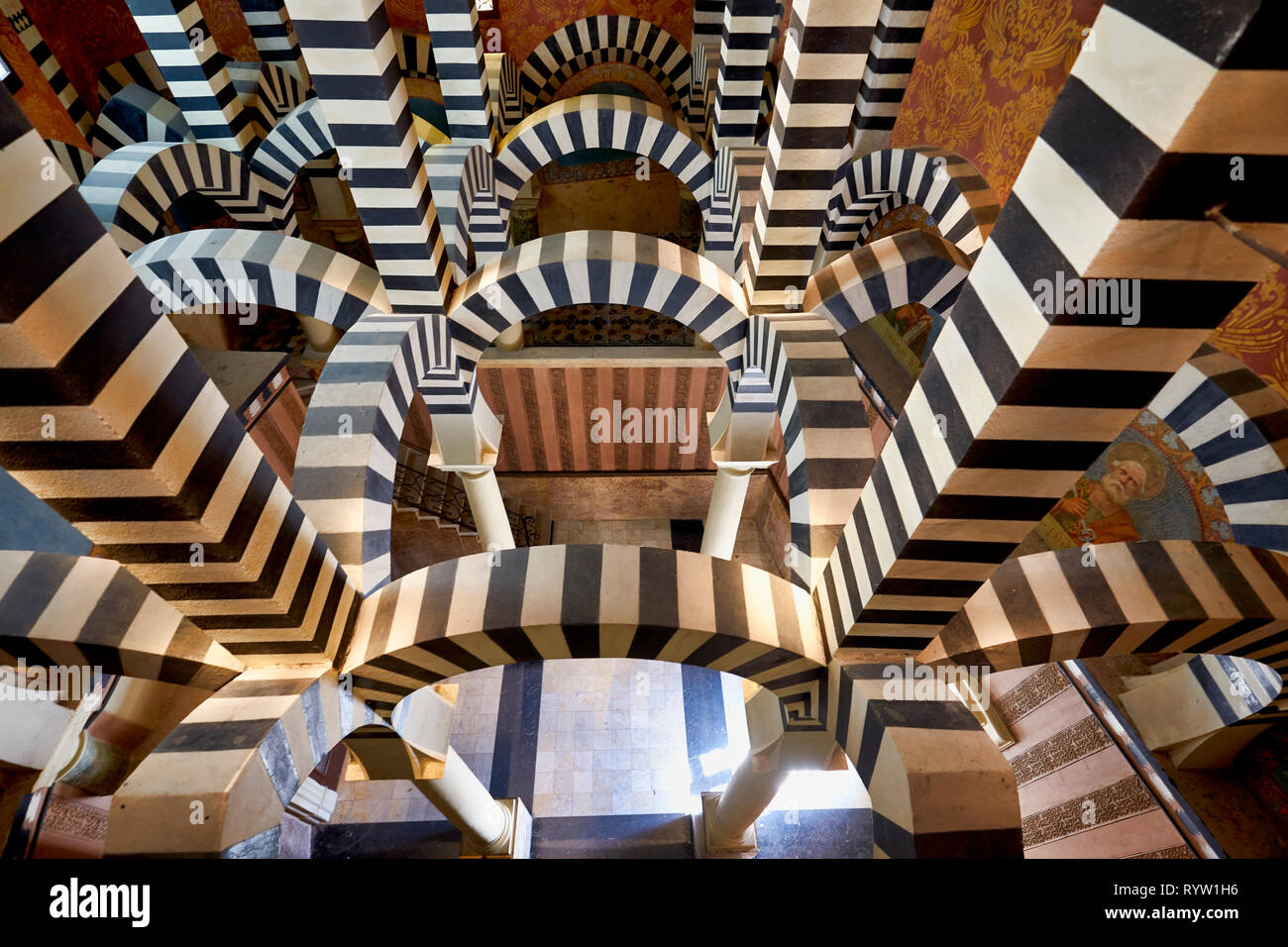 Bologna, Italy. Rocchetta Mattei is a fortress located on a hill 407 ...