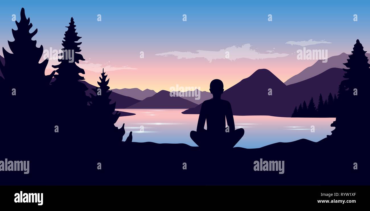 Trekking in forest on Stock Vector Images - Alamy