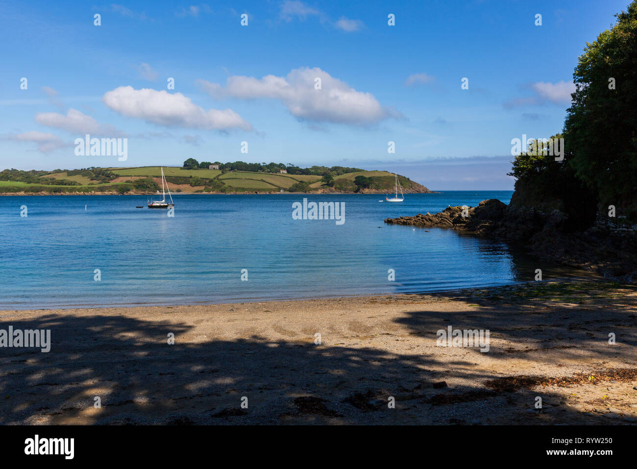 Secluded Cove on the Helford River Estuary in Cornwall, England, UK ...