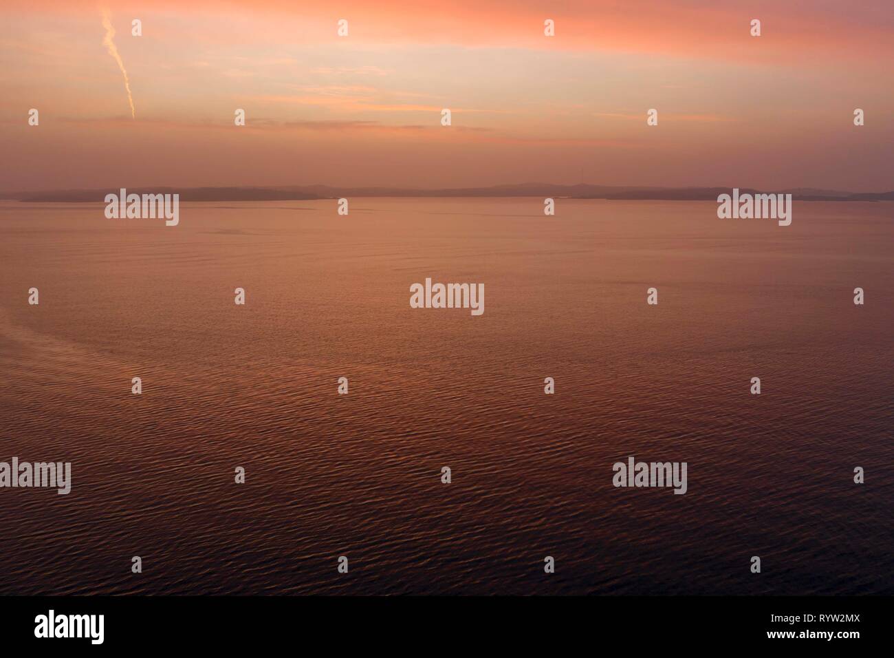 Winter sunset in Sweden drone photo Stock Photo - Alamy