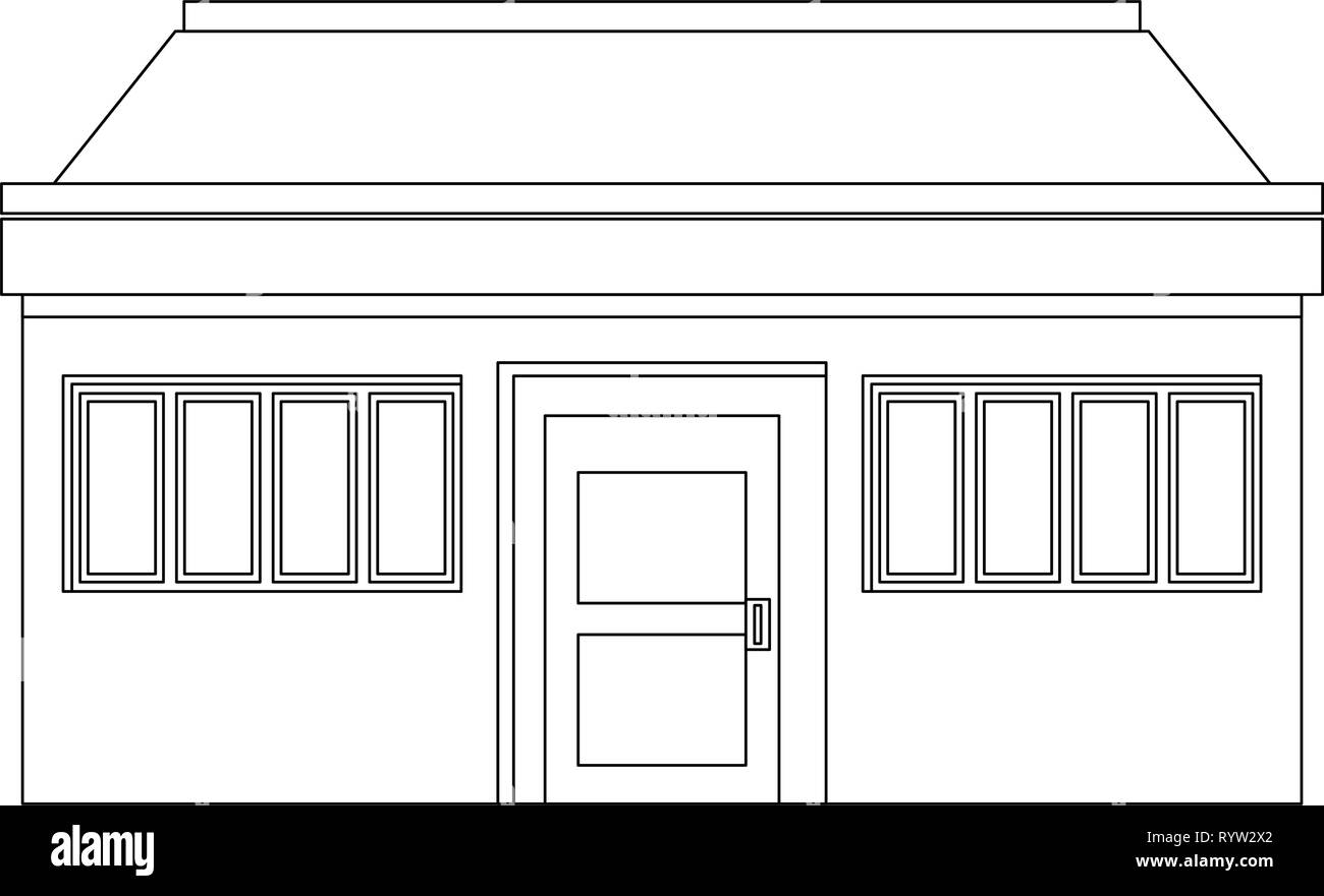 outline building house on white background vector illustration Stock ...