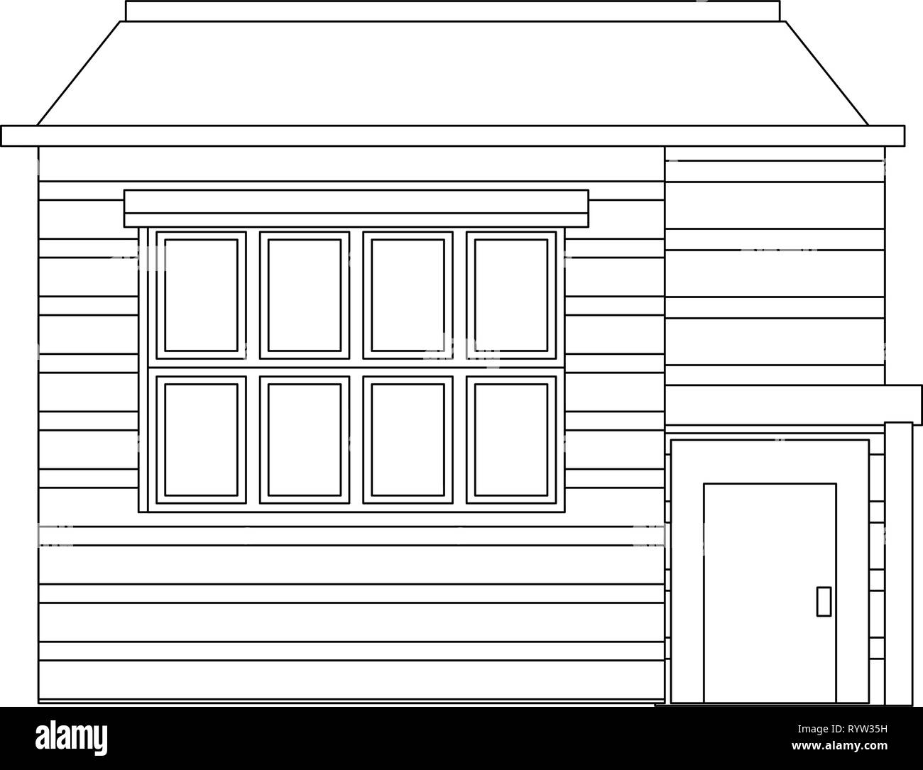 outline building house on white background vector illustration Stock ...