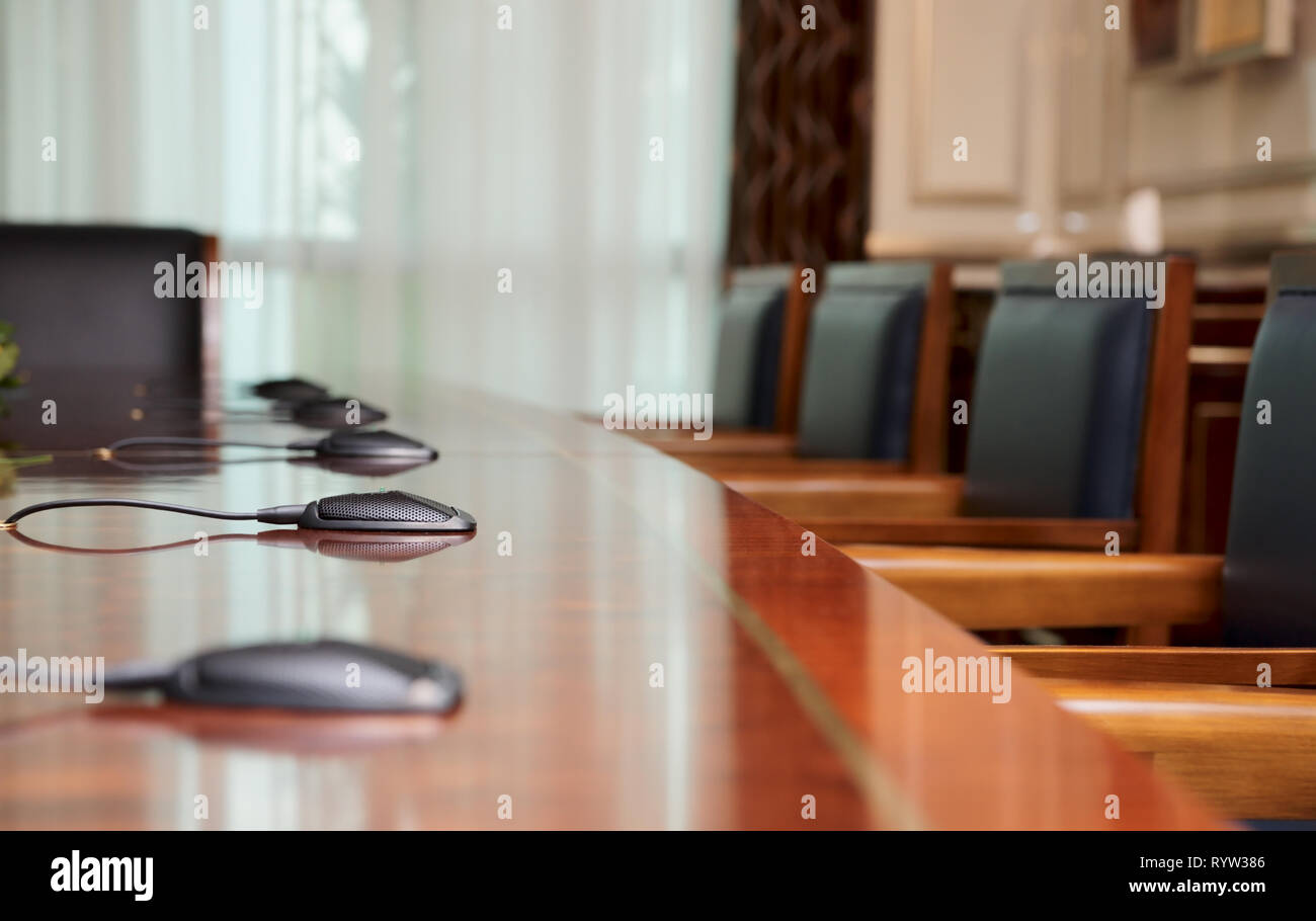 Conference table in vip class business center Stock Photo - Alamy