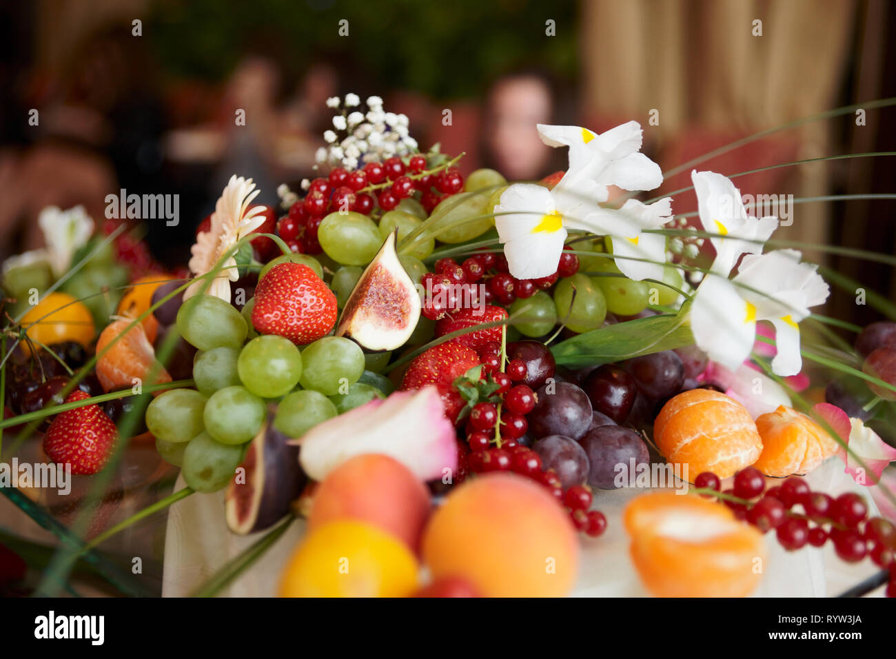Fruits on banquet table shot during catering event Stock Photo - Alamy