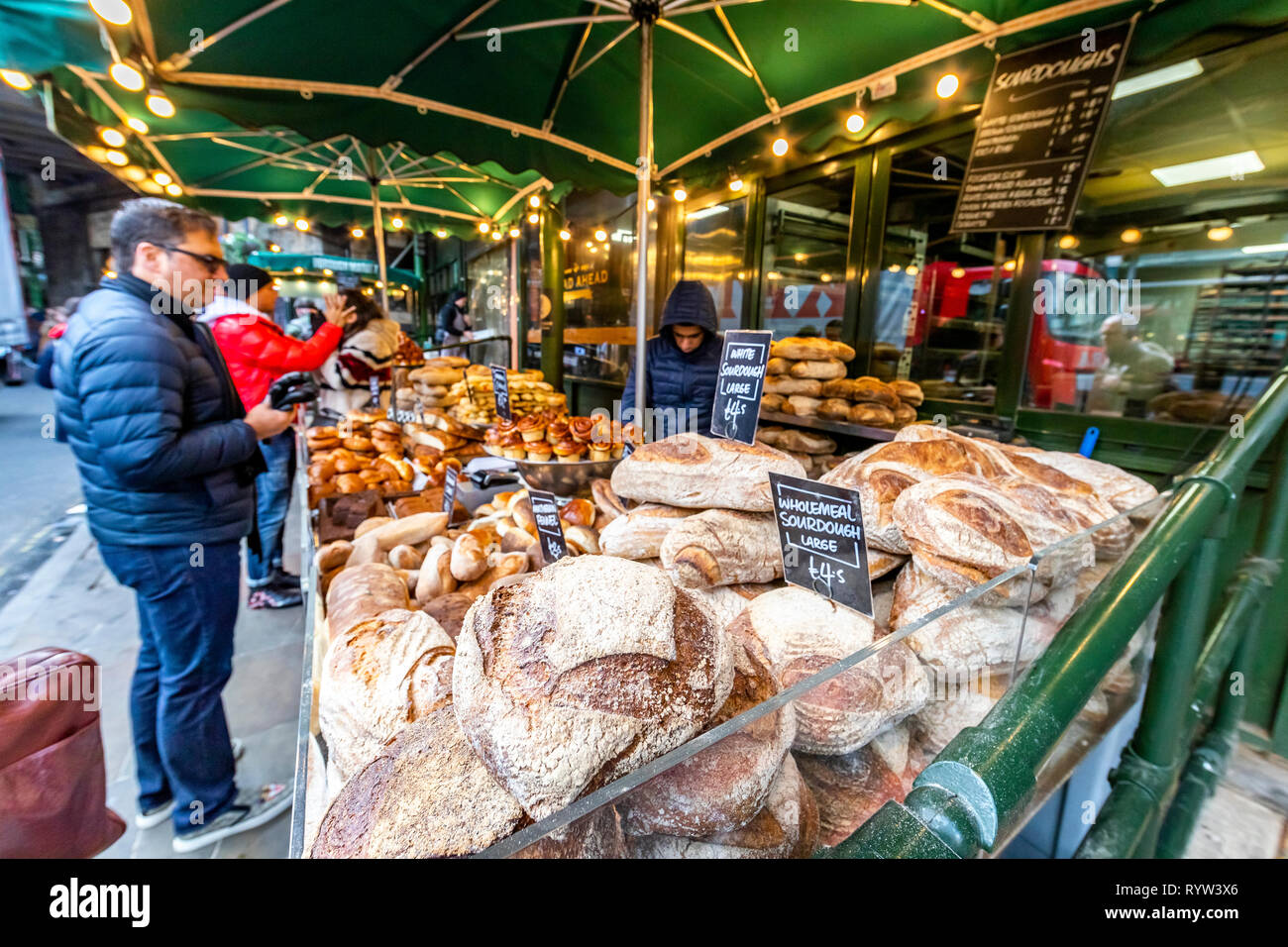 The famous Borough Market, a fresh food market selling all types of ...