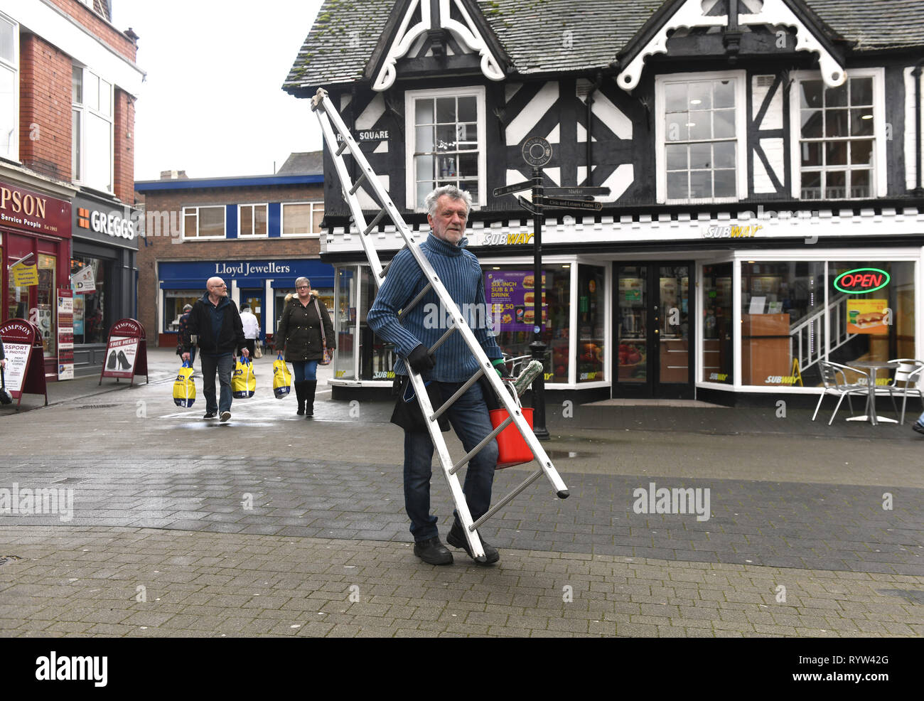 Window Cleaner Working Beyond Retirement Age Britain Uk 2019 Collection window-cleaner-working-beyond-retirement-age-britain-uk-2019-collection