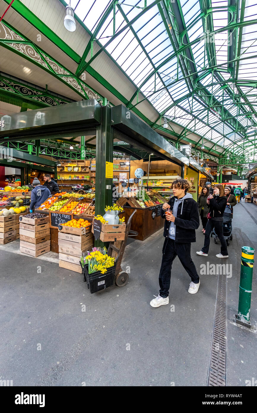 The famous Borough Market, a fresh food market selling all types of ...