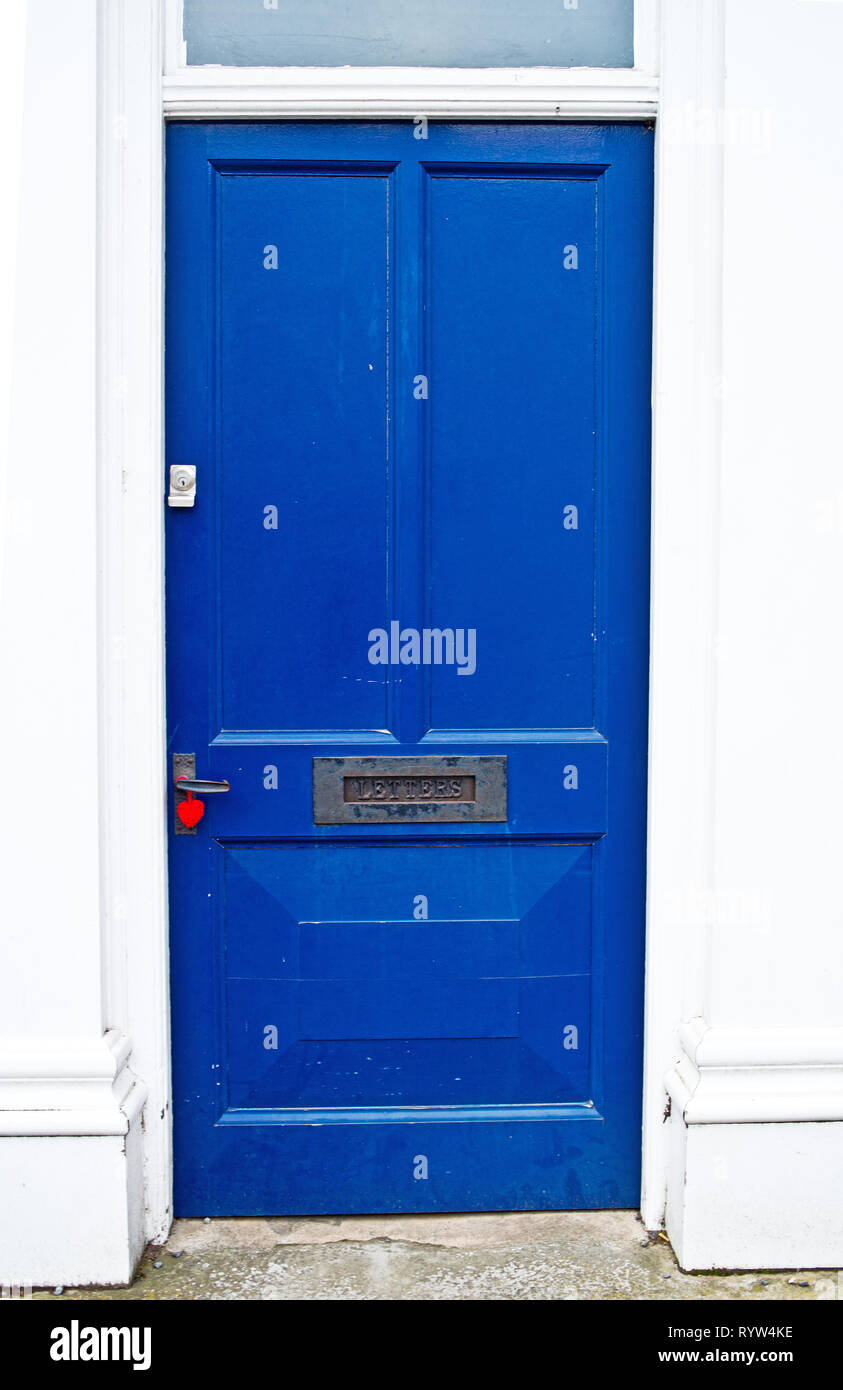 Deep Blue Wooden Door Stock Photo - Alamy