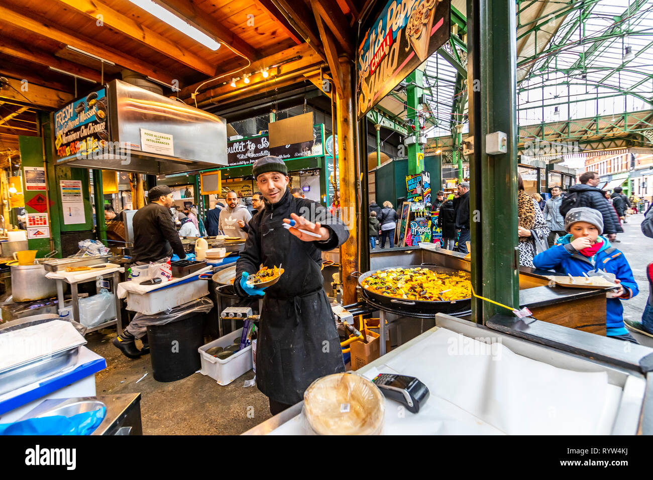The famous Borough Market, a fresh food market selling all types of ...