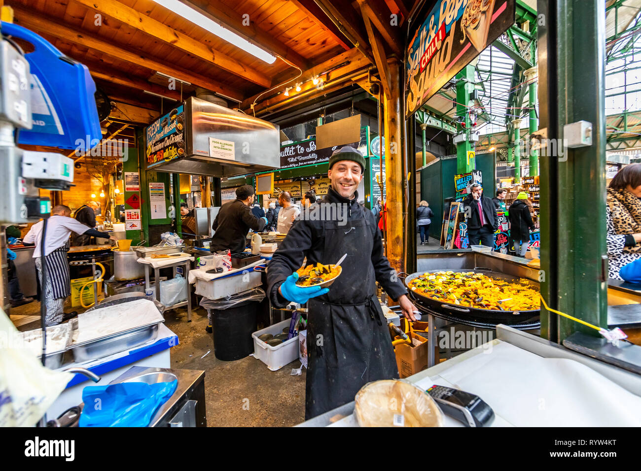 The famous Borough Market, a fresh food market selling all types of ...